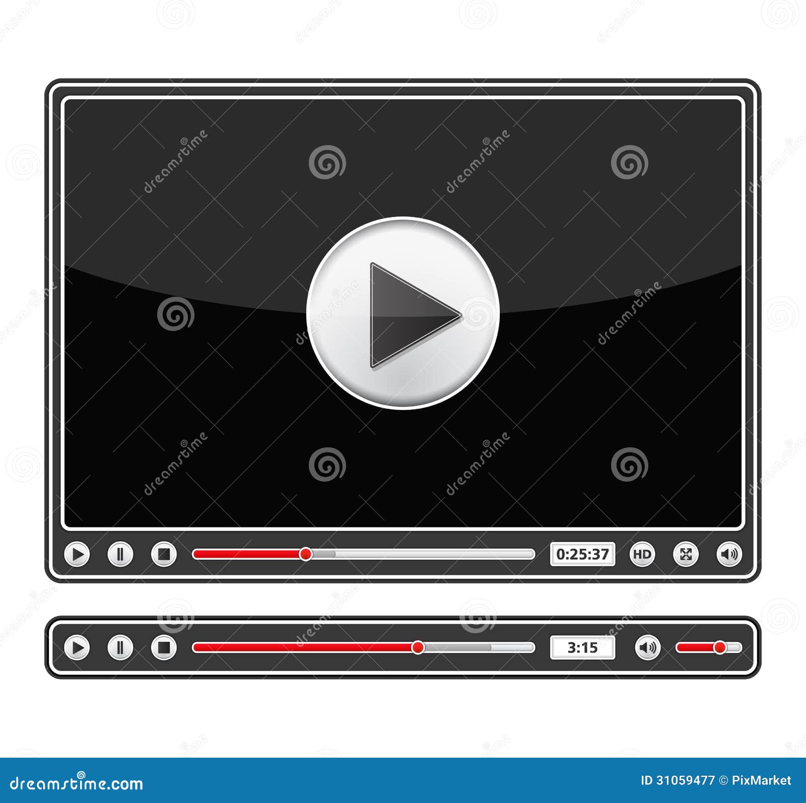 Audio and Video Players stock vector. Illustration of play - 31059477