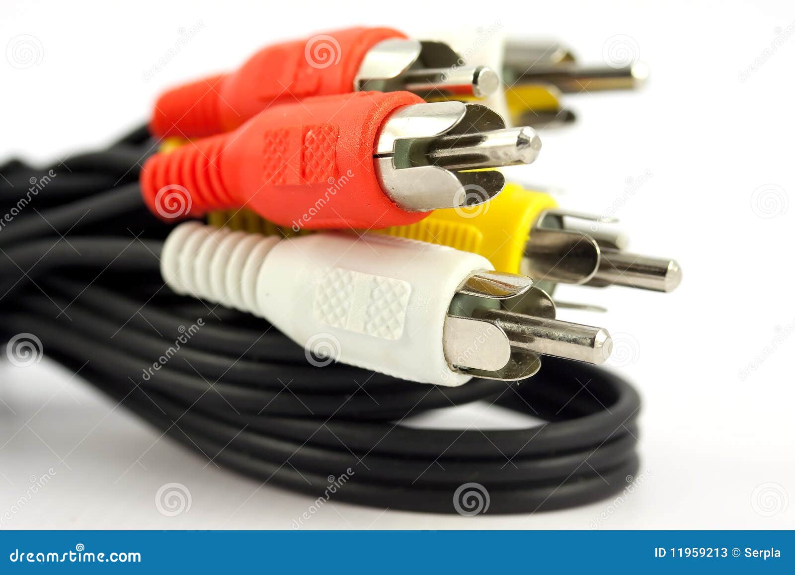 Audio video plugs stock image. Image of technology, blue - 11959213
