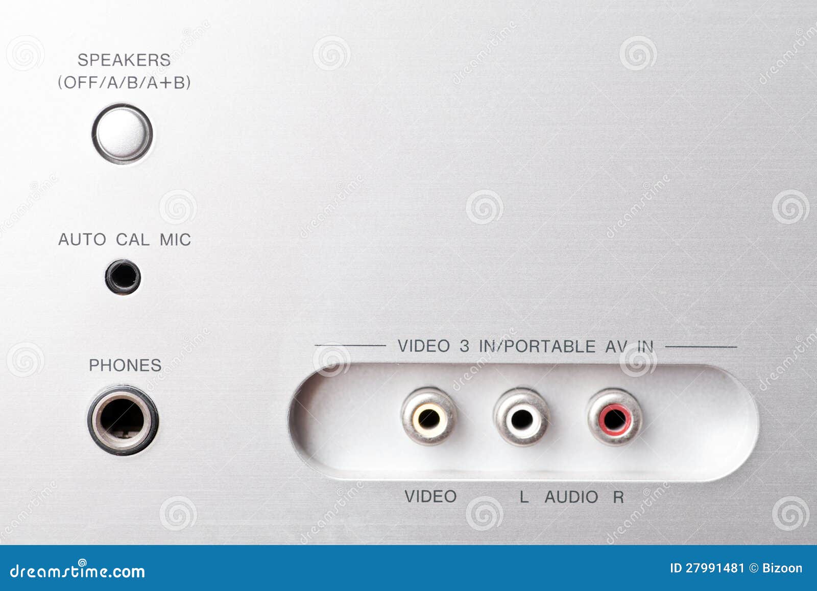Audio and video sockets stock image. Image of device - 27991481