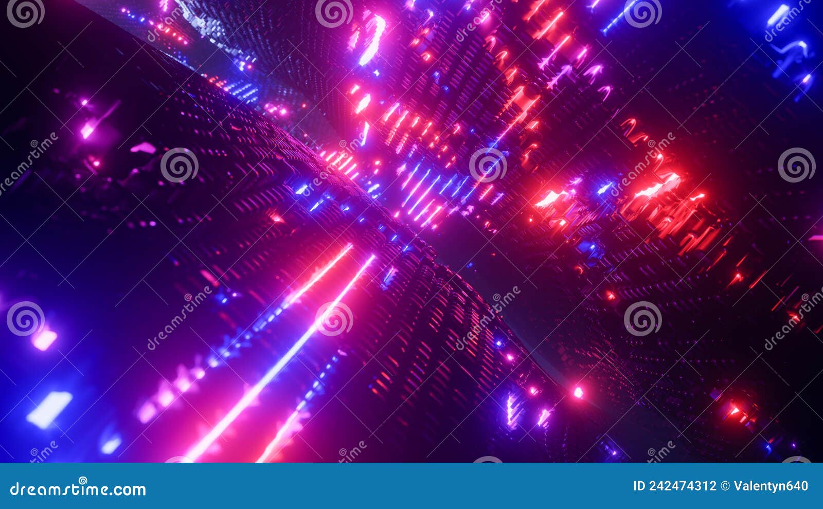 Audio Visualization in the Form of Luminous Waves. 3D Rendering ...