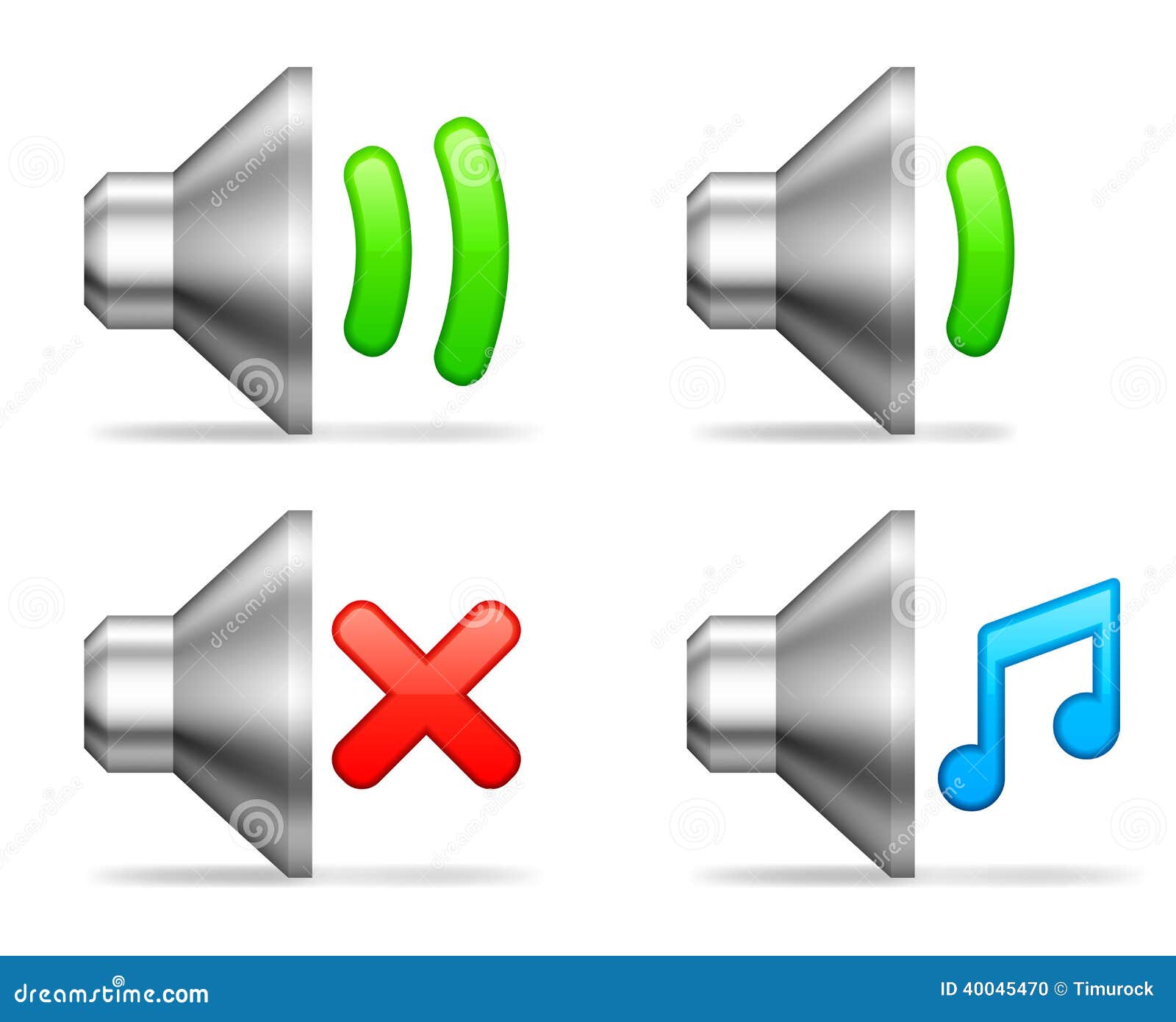 Audio volume icons. stock vector. Illustration of color - 40045470