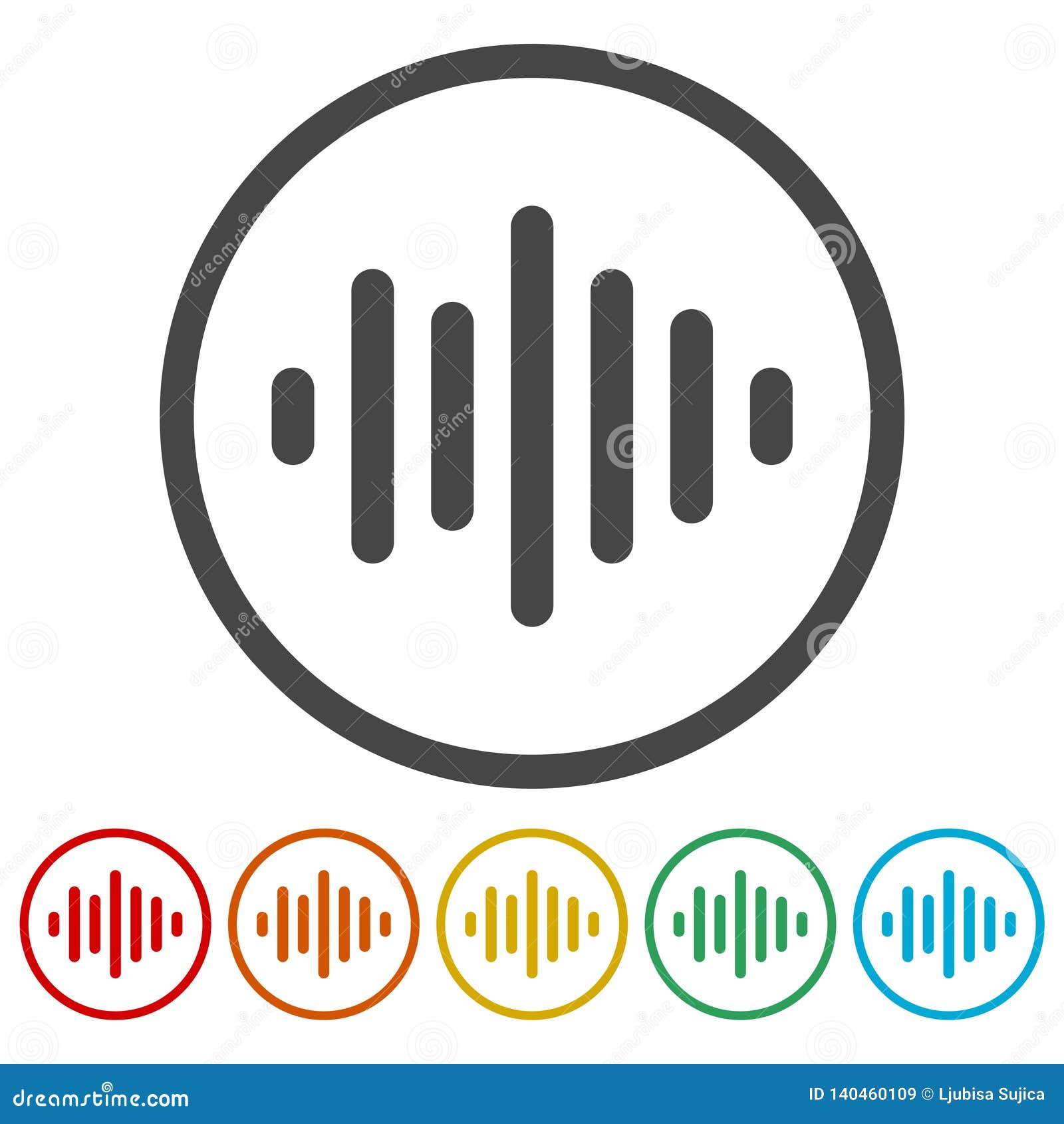 Audio wave icons set stock vector. Illustration of communication ...