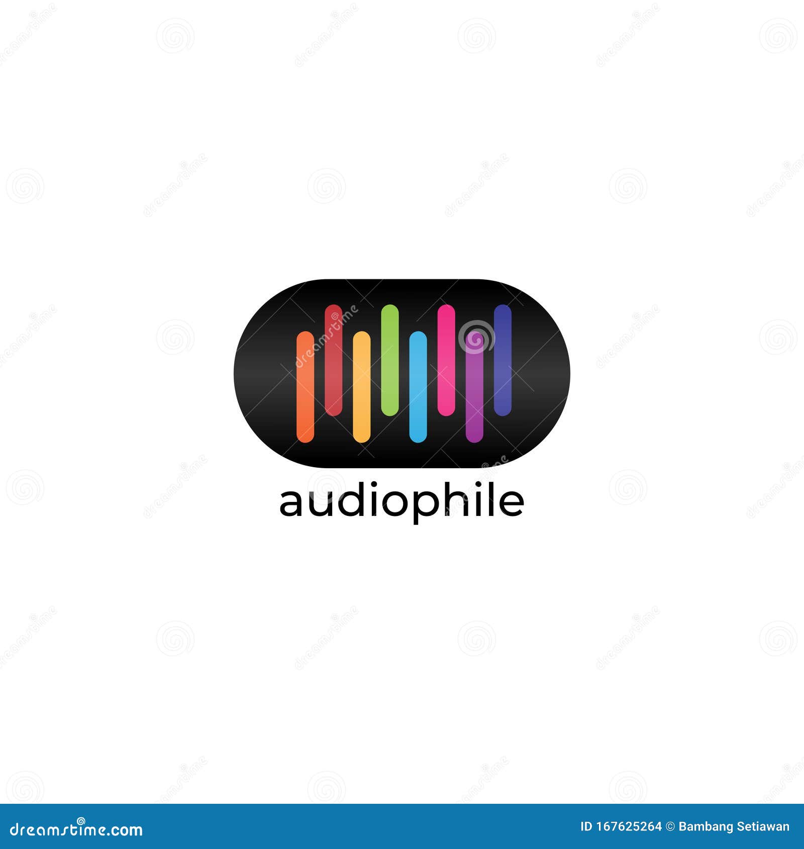 Audio Wave Spectrum Capsule Visual Logo, Rounded Spectrum Bar Design ...
