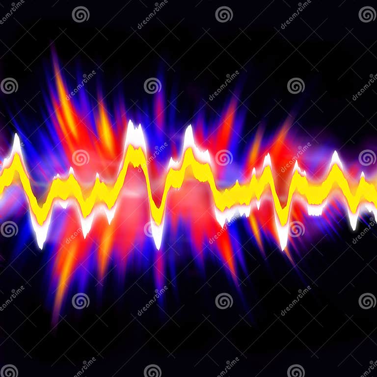 Audio Waveform stock illustration. Illustration of glowing - 12707632