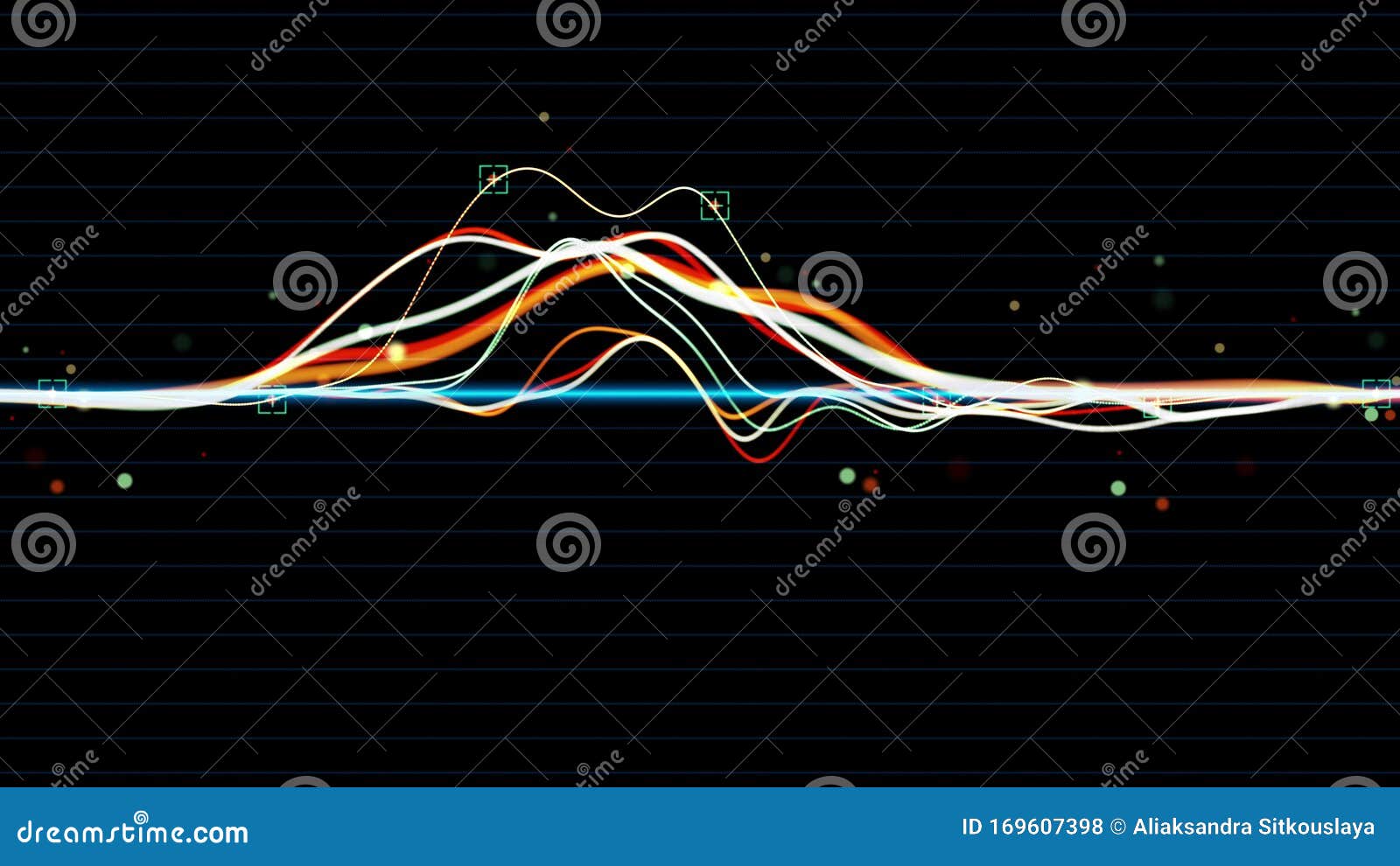 Audio Waveform Animation Spectrum Sound Equalizer 3D Rendering ...