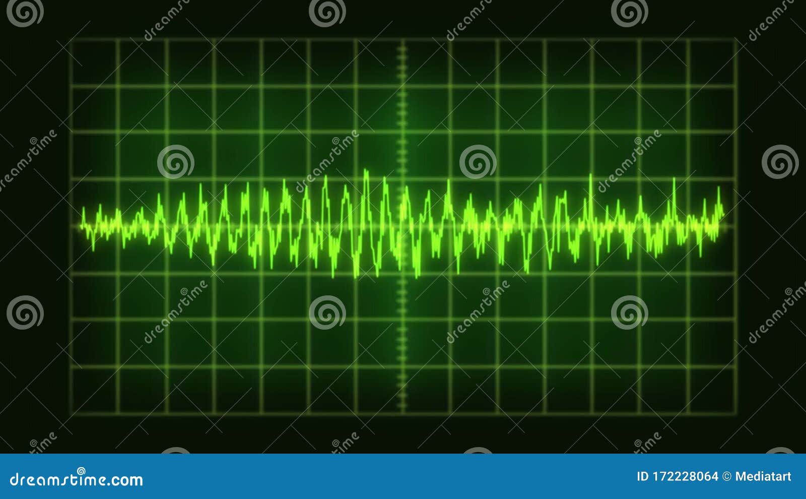 Audio Waveform Displayed on a Glowing Retro CRT Oscilloscope Stock ...
