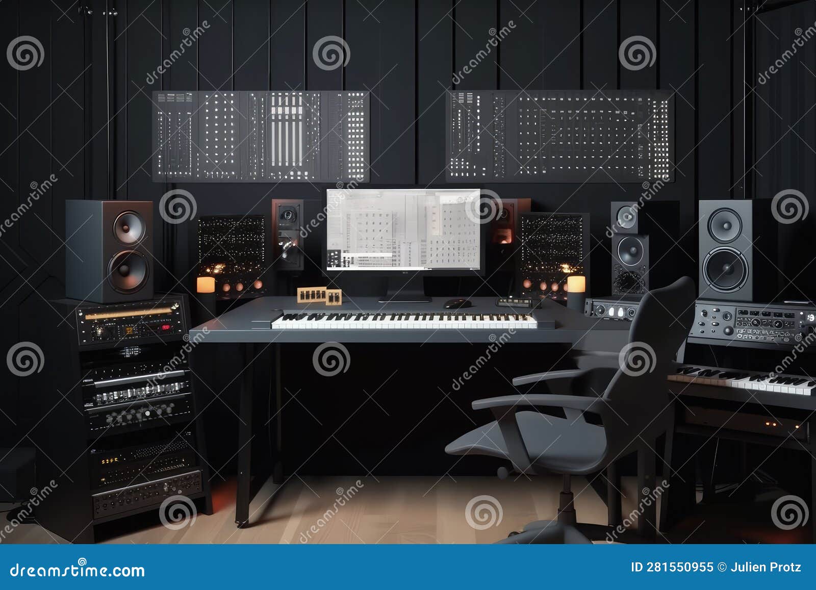 Audio Workplace Recording Studio Computer Music Studio.3d, AI Generated ...