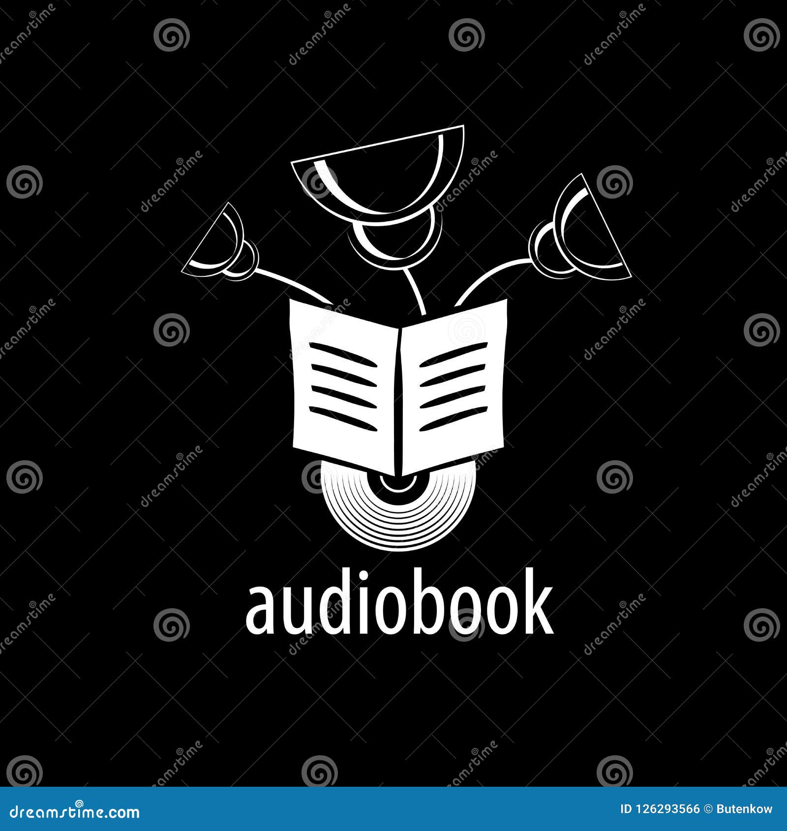 Audiobook. Vector Logo Template Stock Vector - Illustration of learning ...