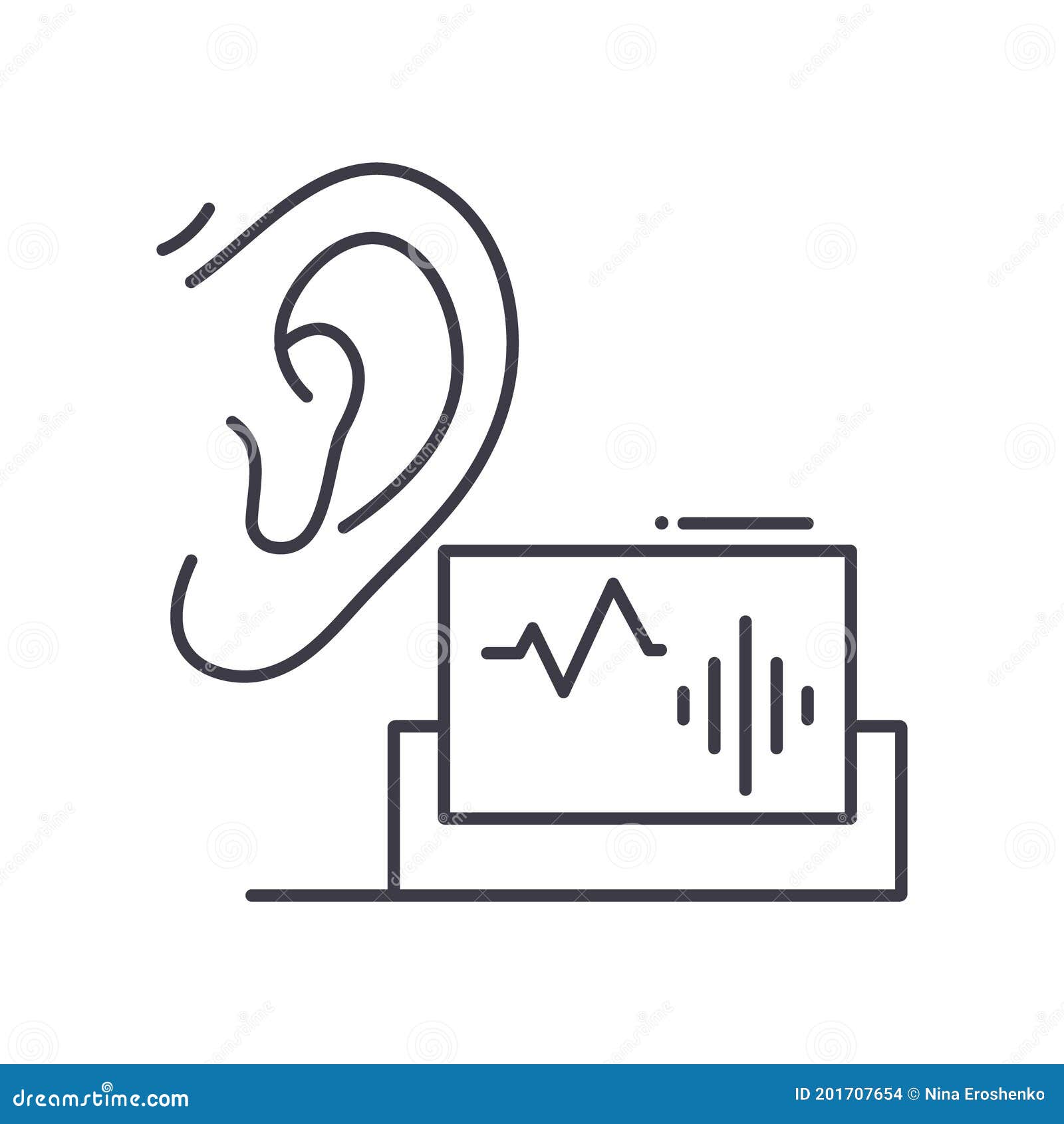 Audiogram Examination Icon, Linear Isolated Illustration, Thin Line ...