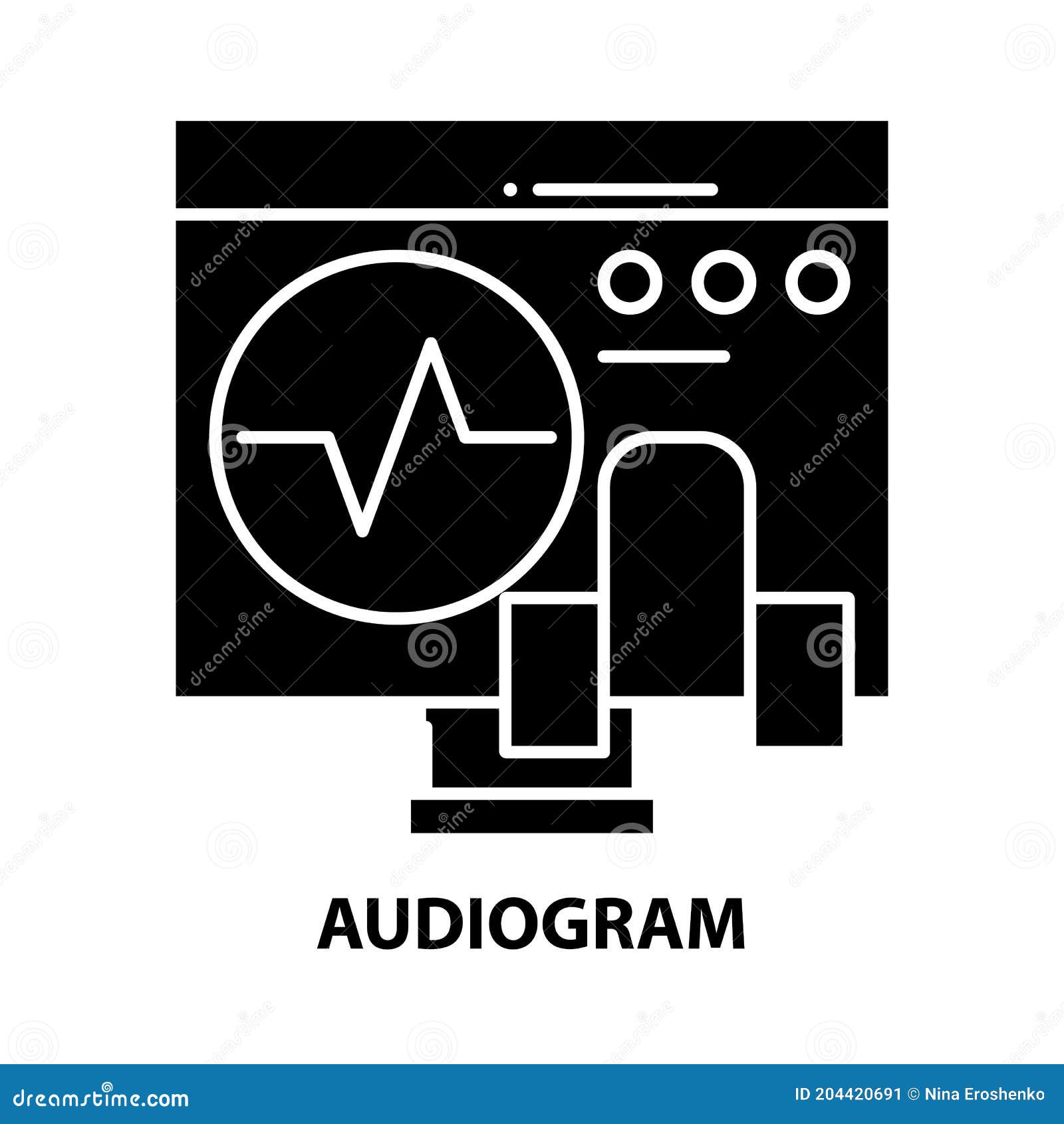 Audiogram Icon, Black Vector Sign with Editable Strokes, Concept ...