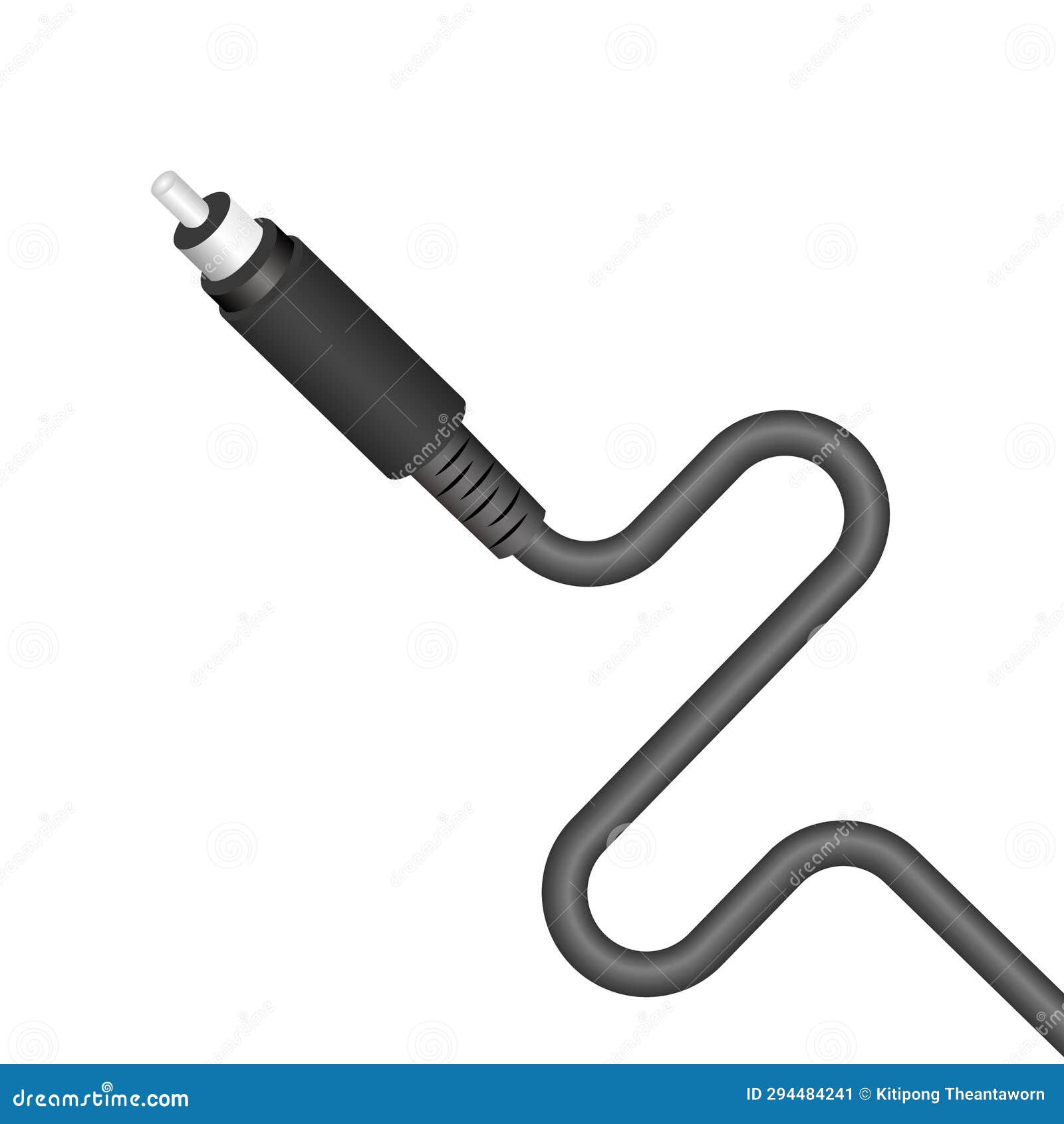 Realistic Audio Mini 3.5 Mm To RCA Cable Vector Illustration. Royalty ...