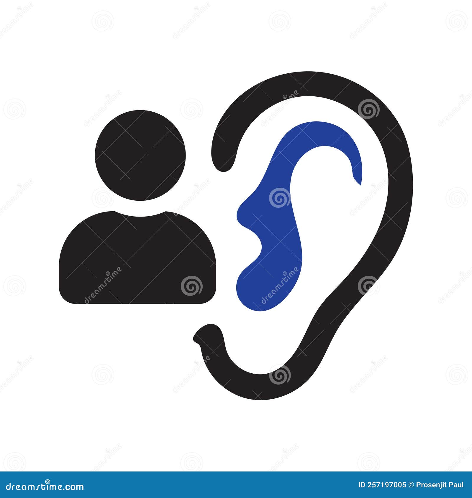 Audiology Hearing Icon stock vector. Illustration of sensory - 257197005