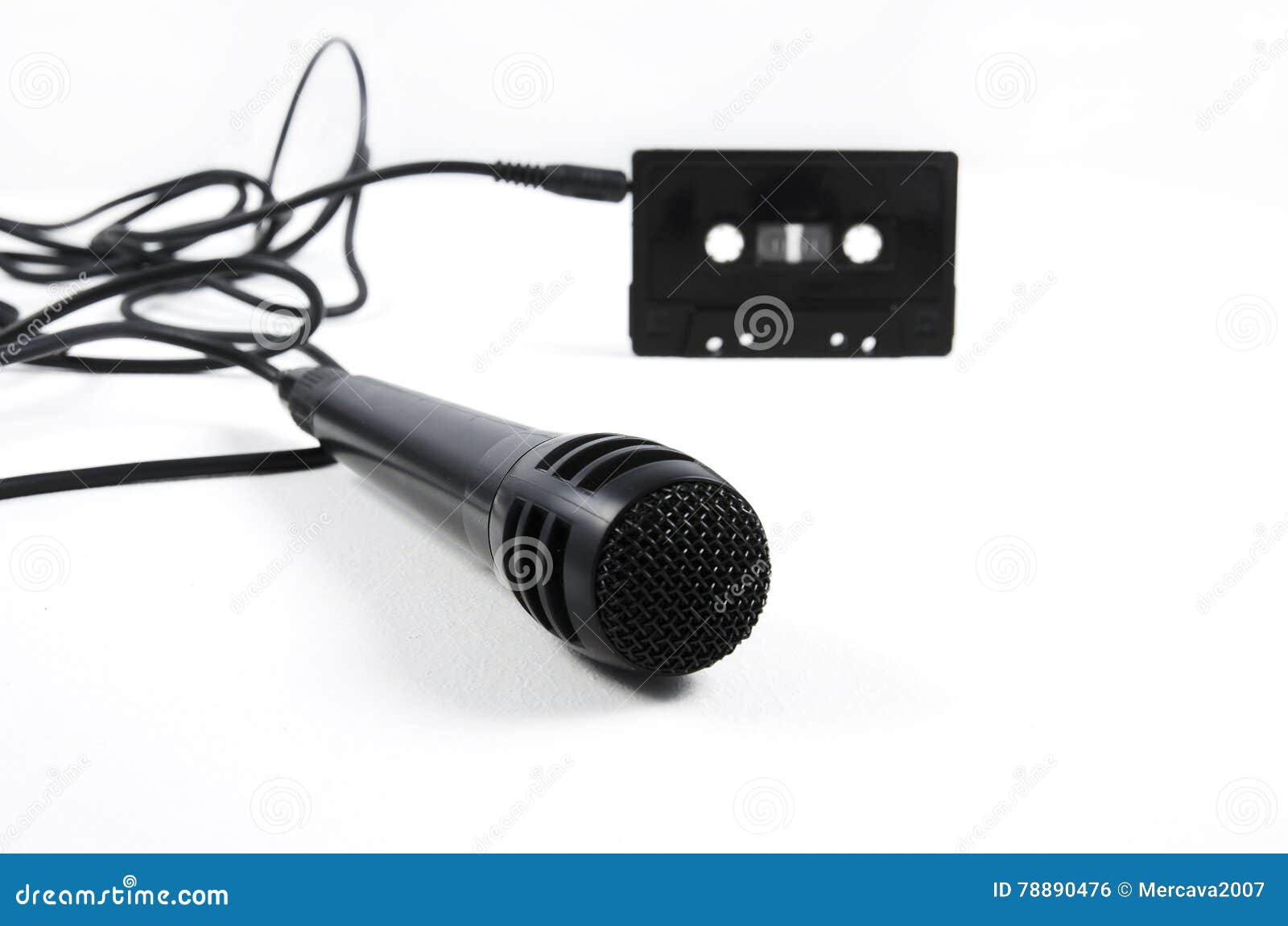 Audiotape and microphone. stock photo. Image of singing - 78890476