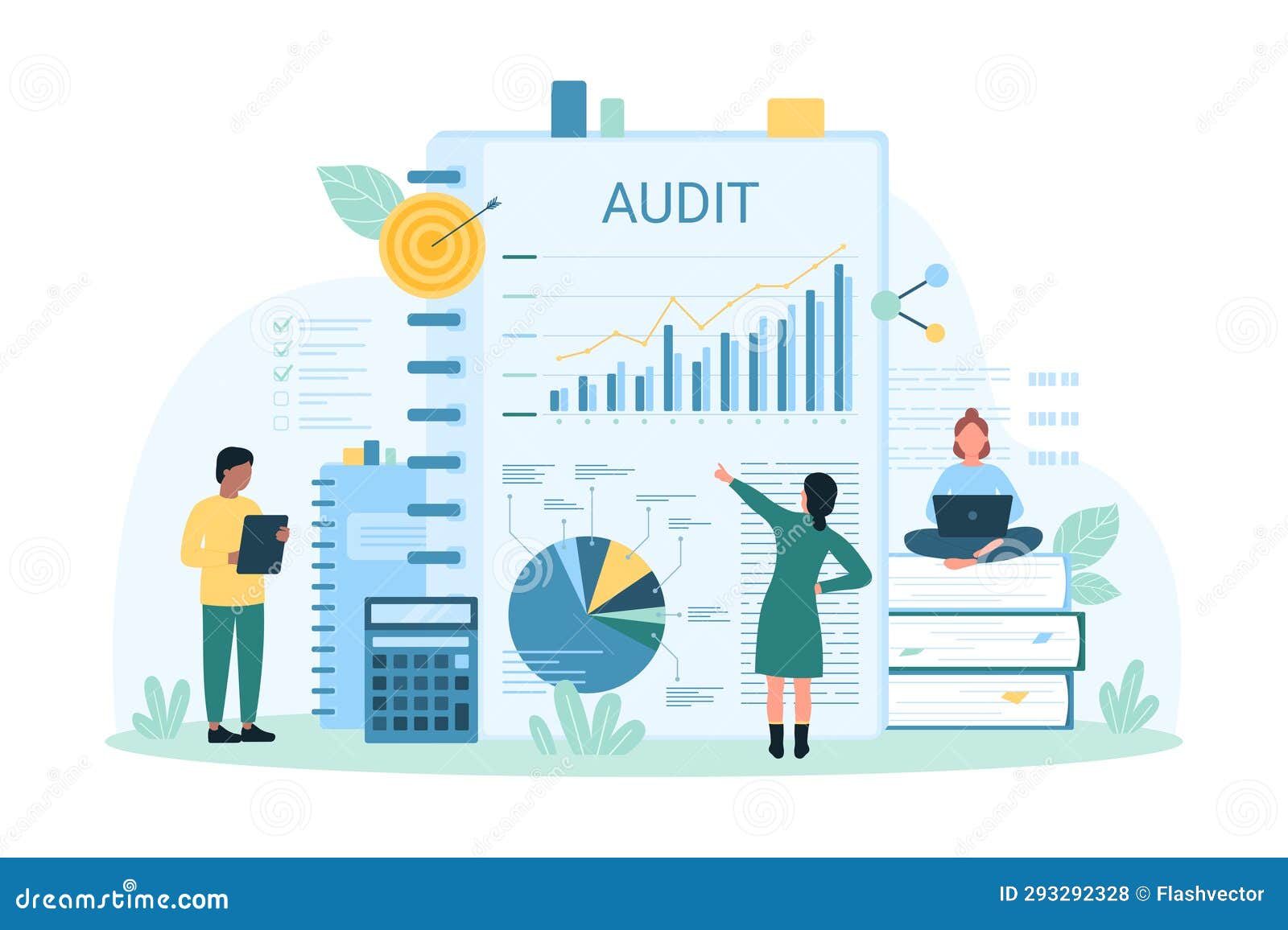 Audit Analysis Vector Flat Illustration. Concept Of Accounting ... Audit Analysis Vector Flat Illustration. Concept Of Accounting ...