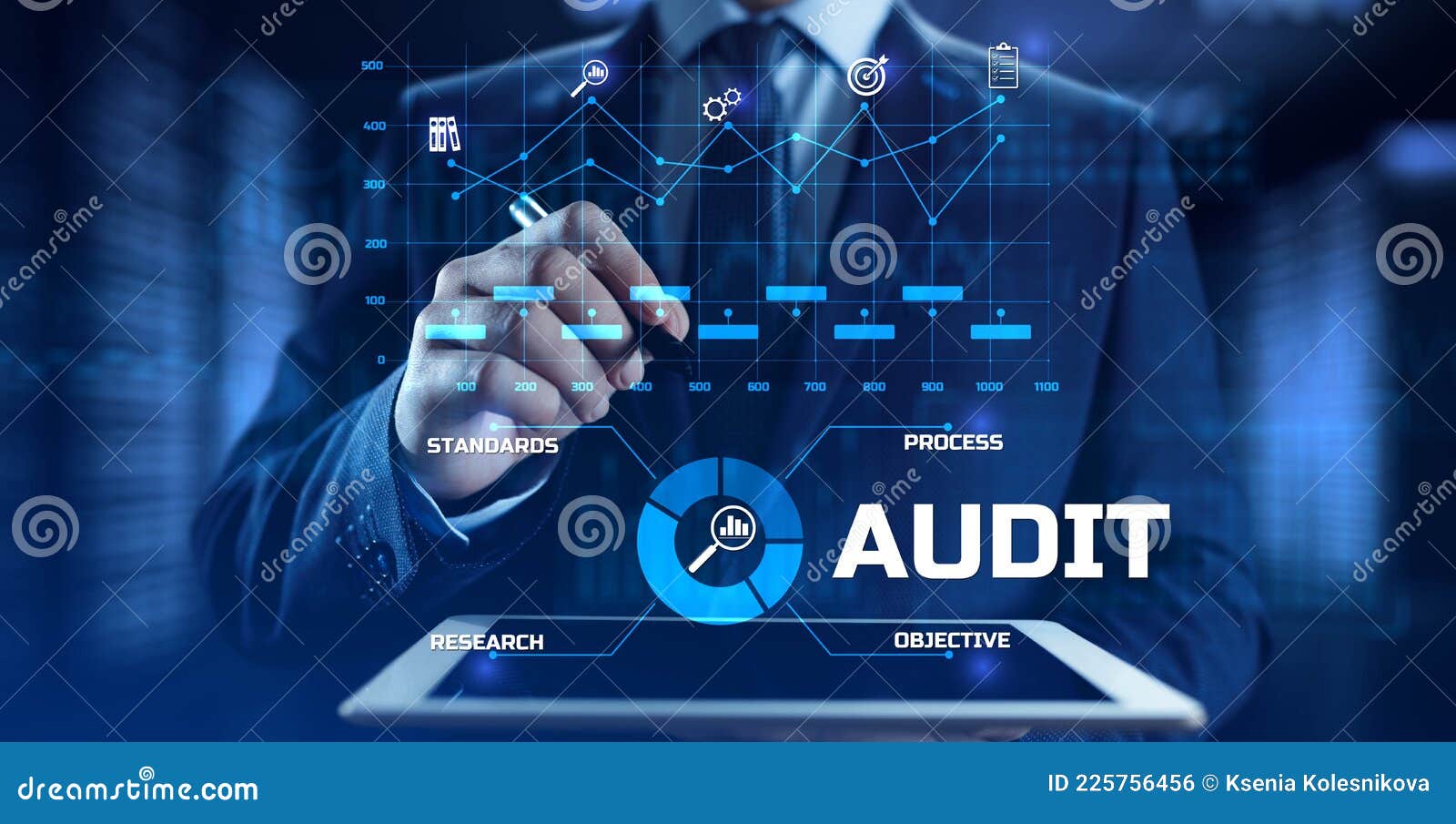 Audit Auditor Financial Service Compliance Concept on Screen Stock ...