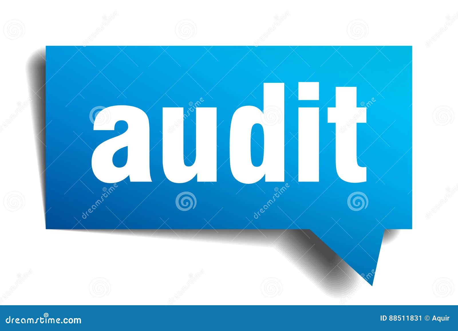 Audit Blue 3d Realistic Paper Speech Bubble Stock Vector - Illustration ...