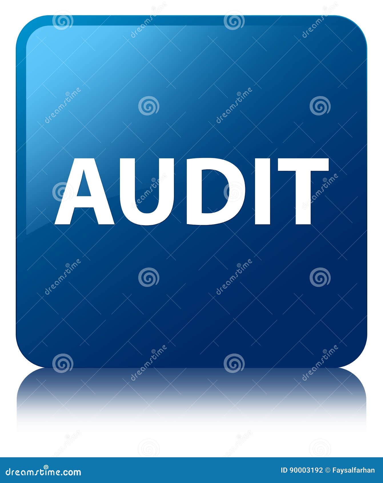 Audit blue square button stock illustration. Illustration of ...