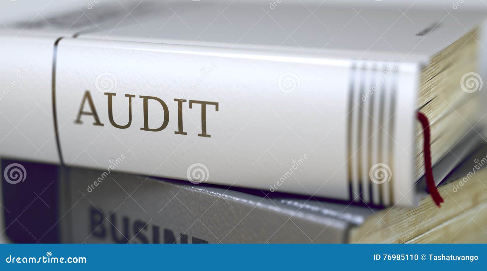 Audit. Book Title on the Spine. 3D Illustration. Stock Photo - Image of ...