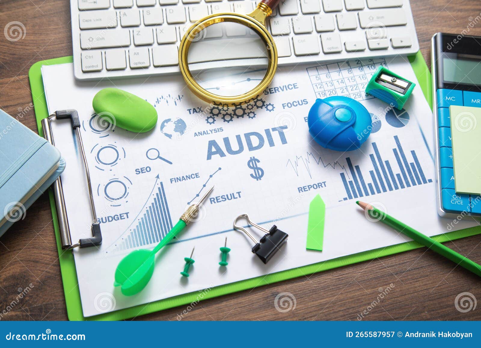 Audit. Business Charts, Objects, Graphs and Words Stock Image - Image ...