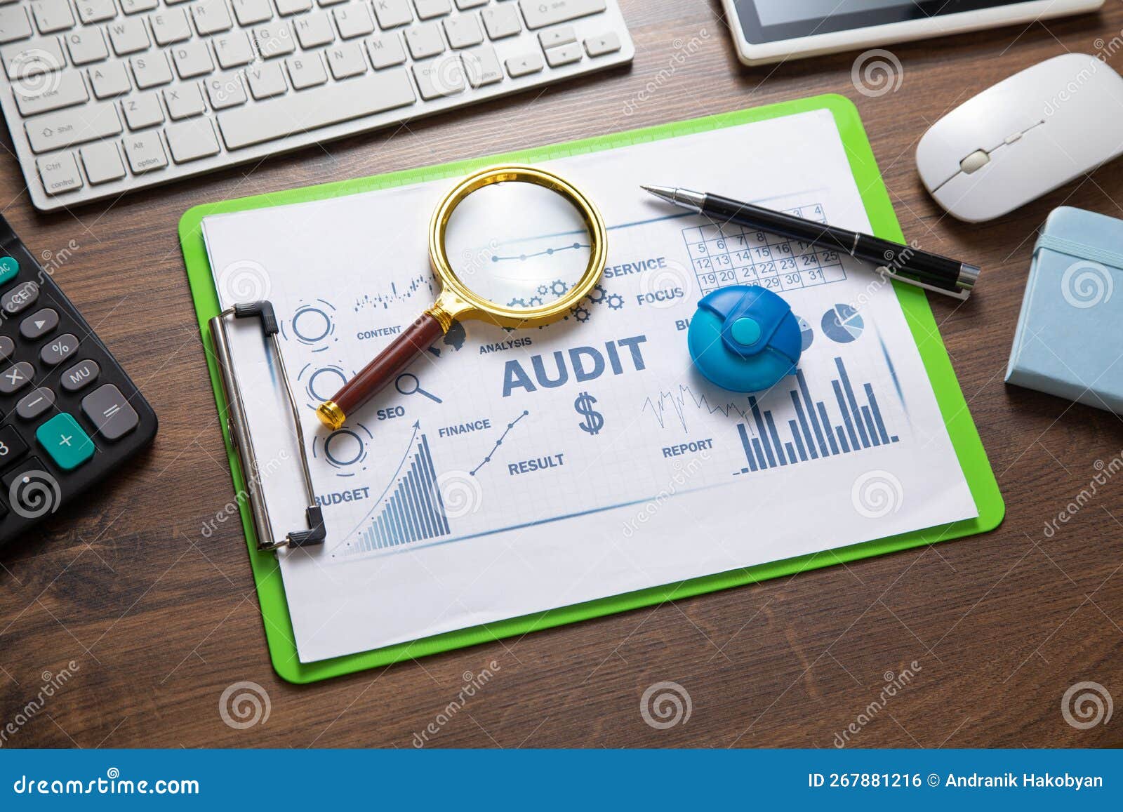Audit. Business Charts, Objects, Graphs and Words Stock Photo - Image ...