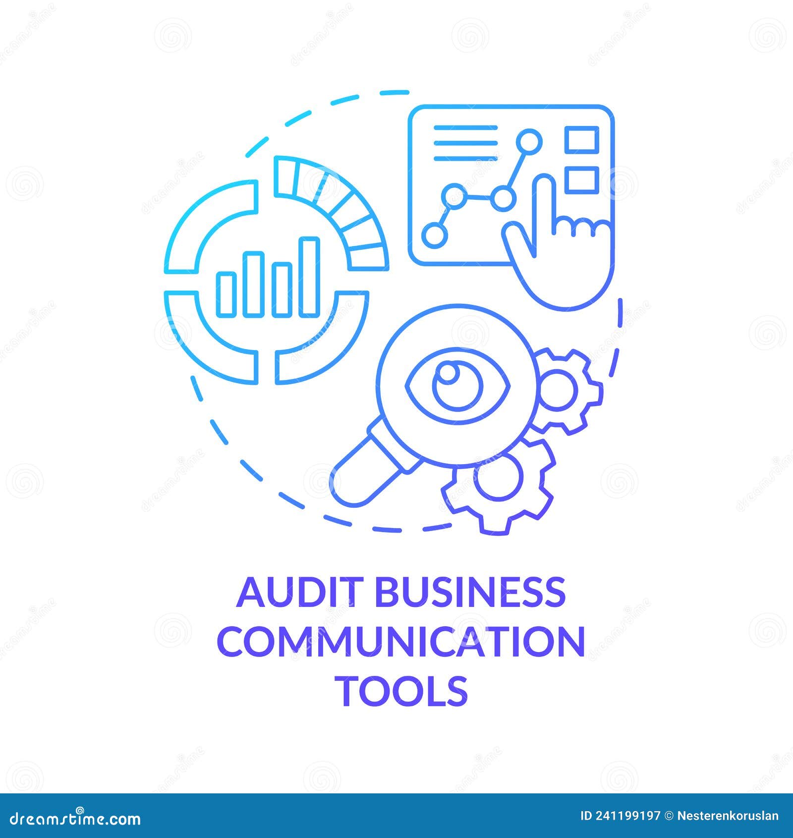 Audit Business Communication Tools Blue Gradient Concept Icon Stock ...