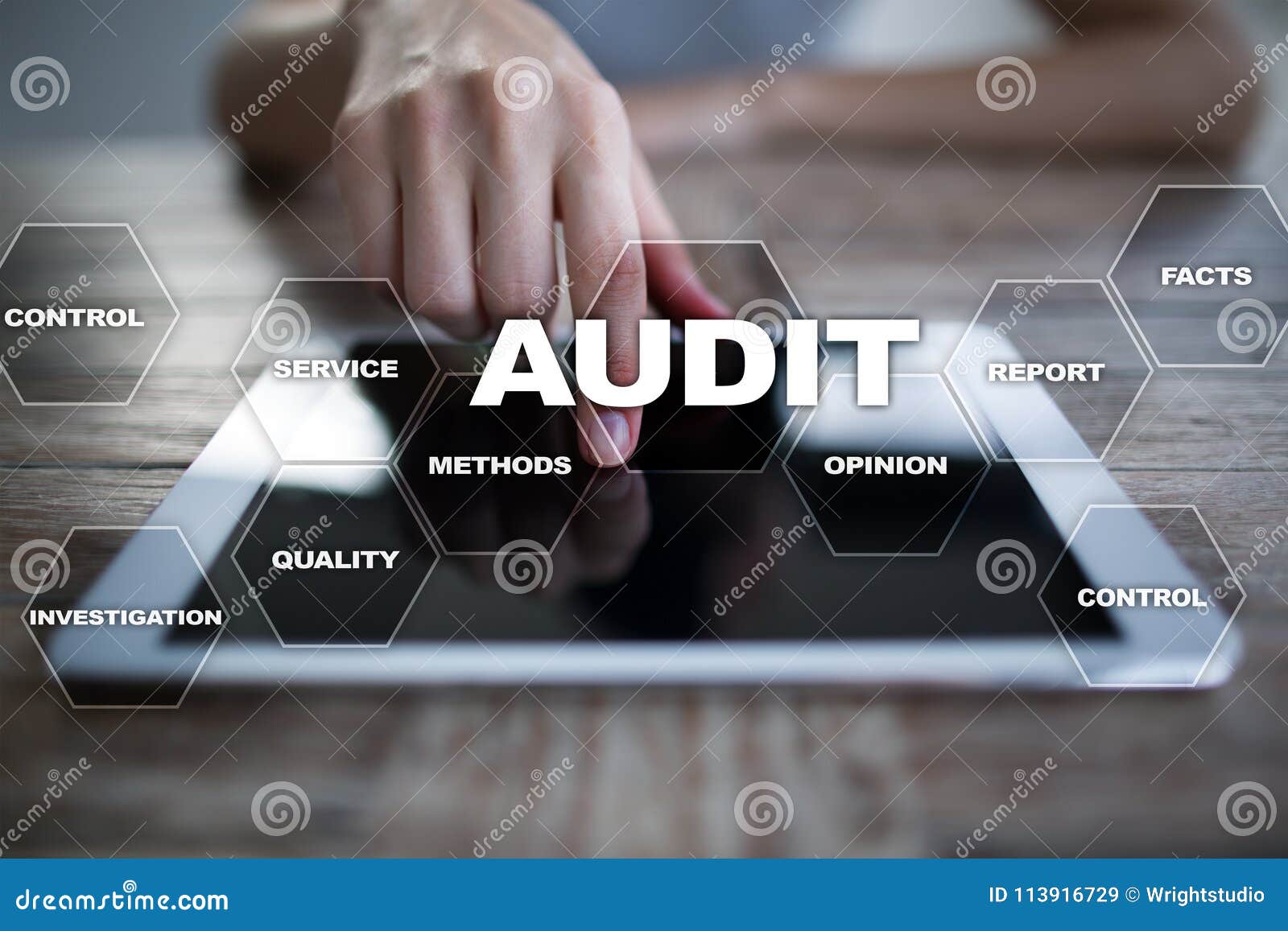 Audit Business Concept. Auditor. Compliance. Virtual Screen Technology ...
