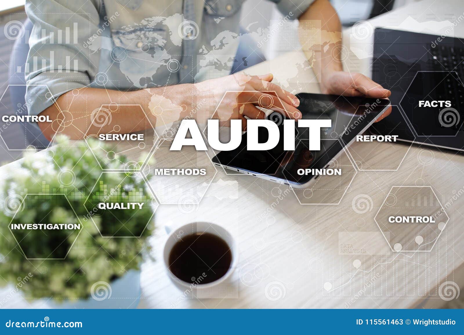 Audit Business Concept. Auditor. Compliance. Virtual Screen Technology ...