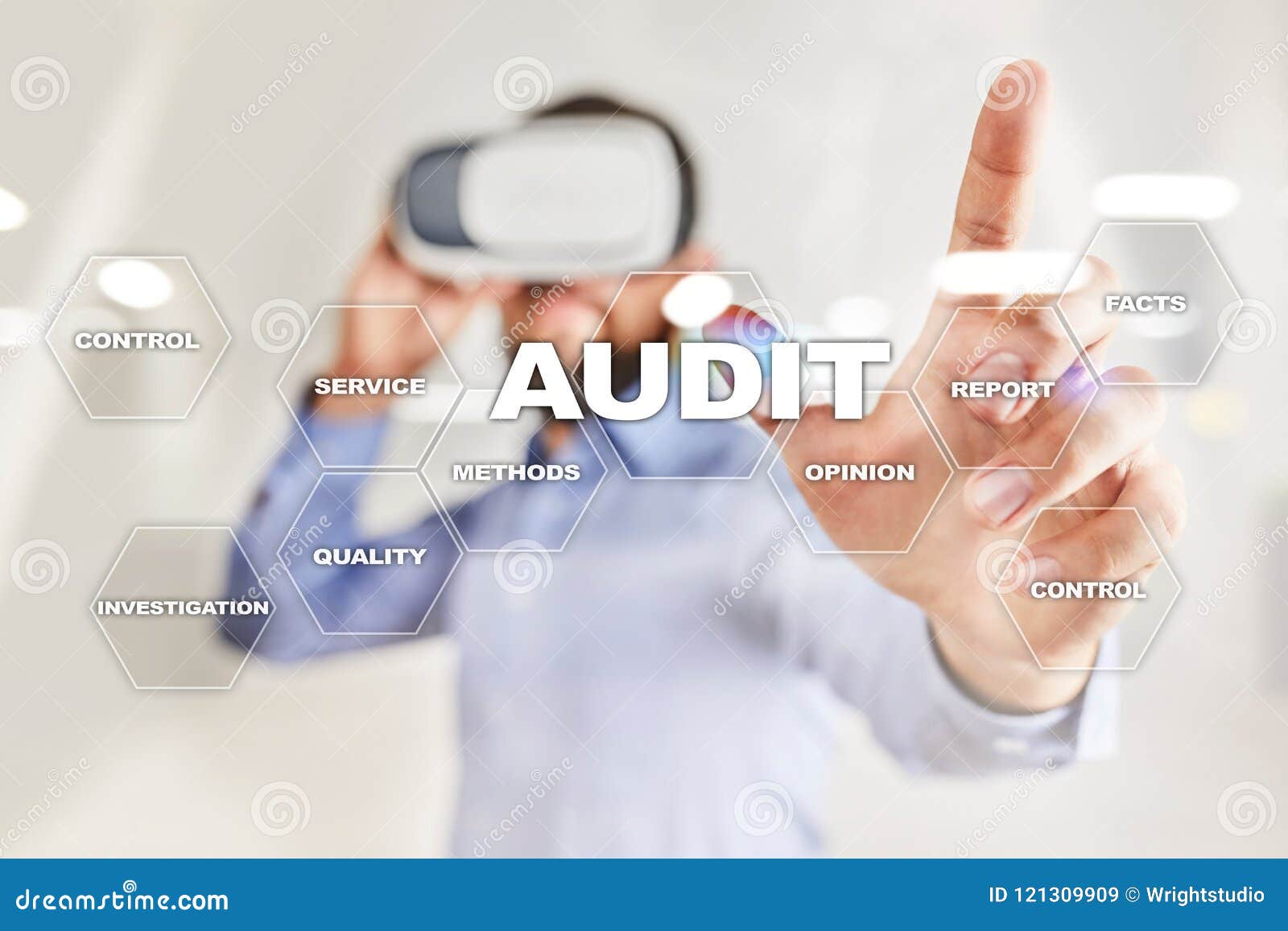 Audit Business Concept. Auditor. Compliance. Virtual Screen Technology ...