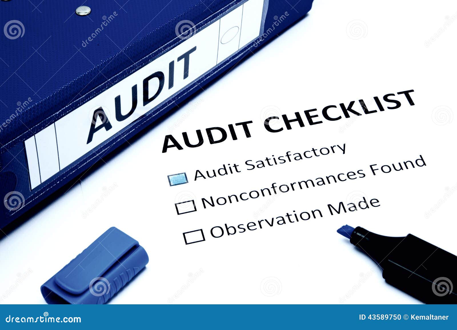 Audit Checklist, With Tick Against On White Paper. Royalty-Free Stock ...