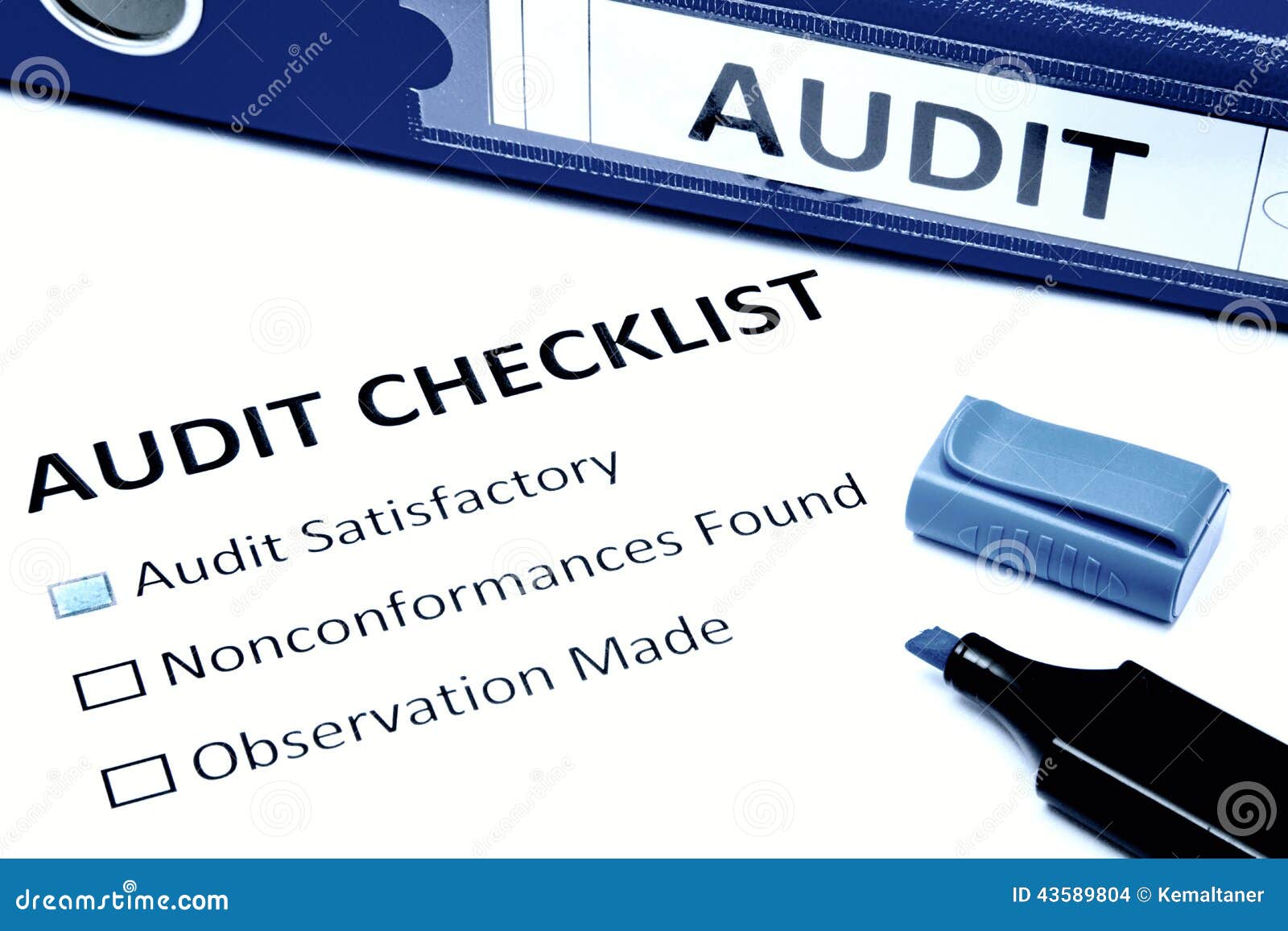 Audit Checklist, With Tick Against On White Paper. Royalty-Free Stock ...