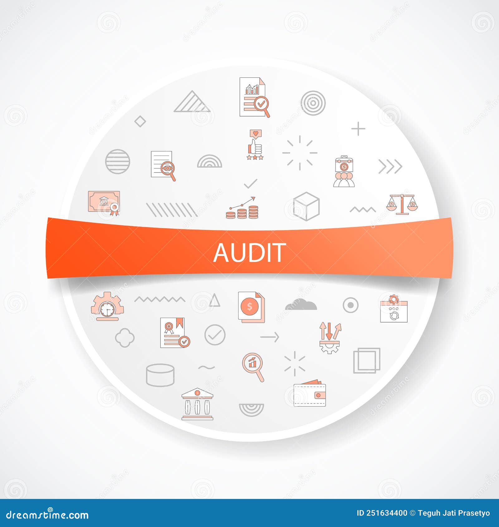 Audit Concept with Icon Concept with Round or Circle Shape for Badge ...