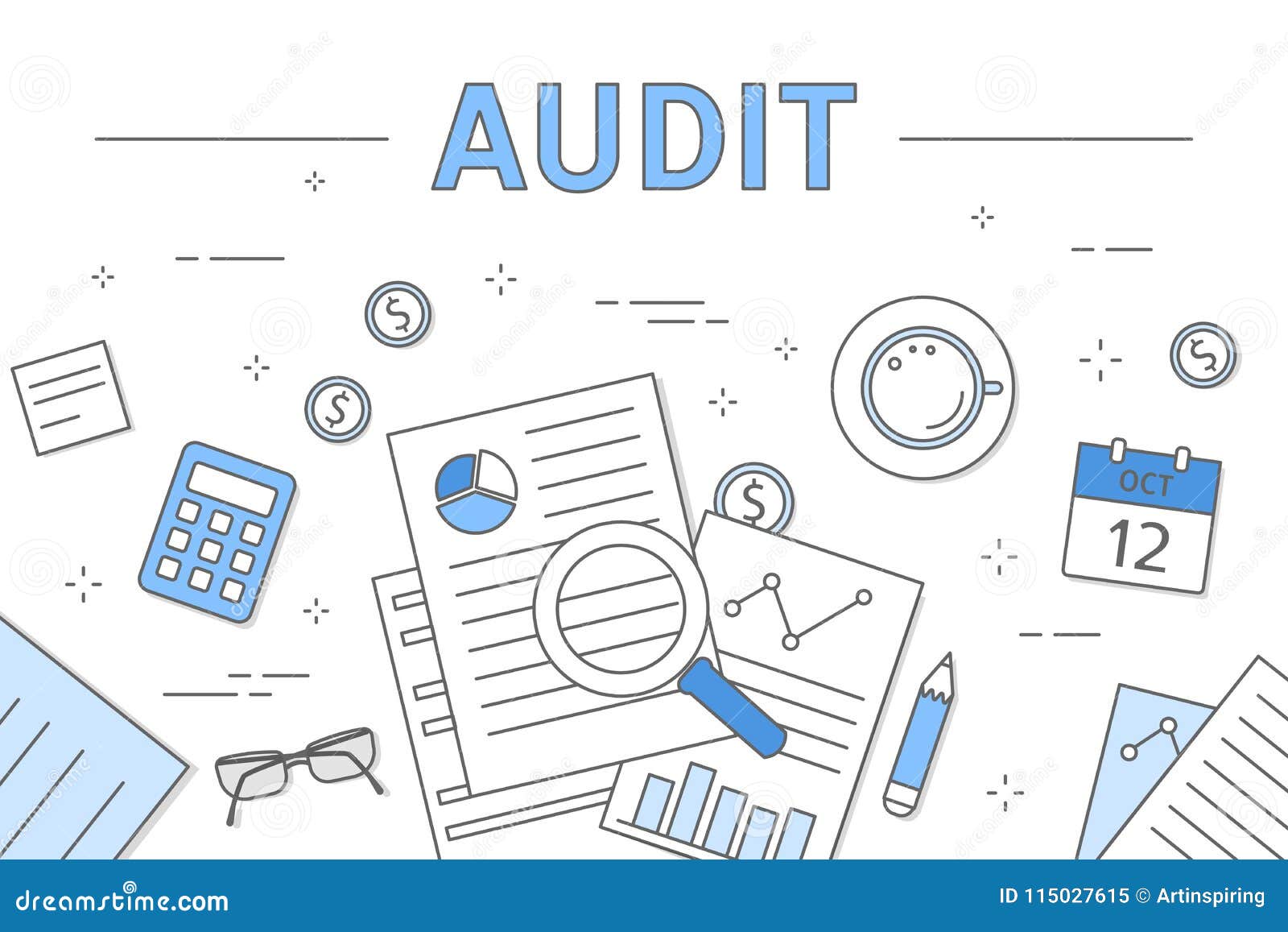 Audit Concept Illustration. Stock Vector - Illustration of document ...