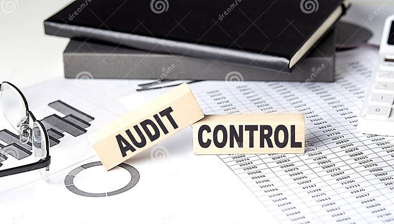 AUDIT CONTROL - Text on a Wooden Block with Chart and Notebook Stock ...