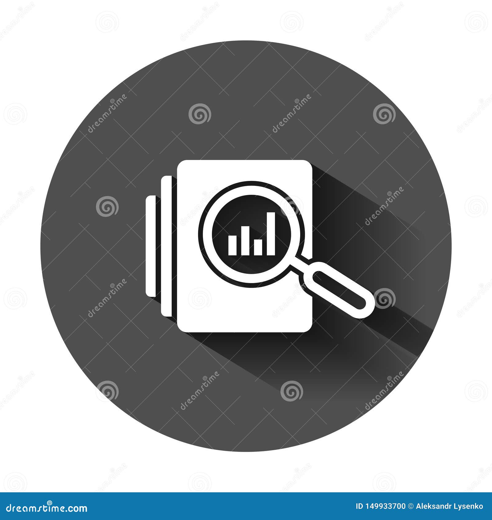 Audit Document Icon In Flat Style. Result Report Vector Illustration On ...