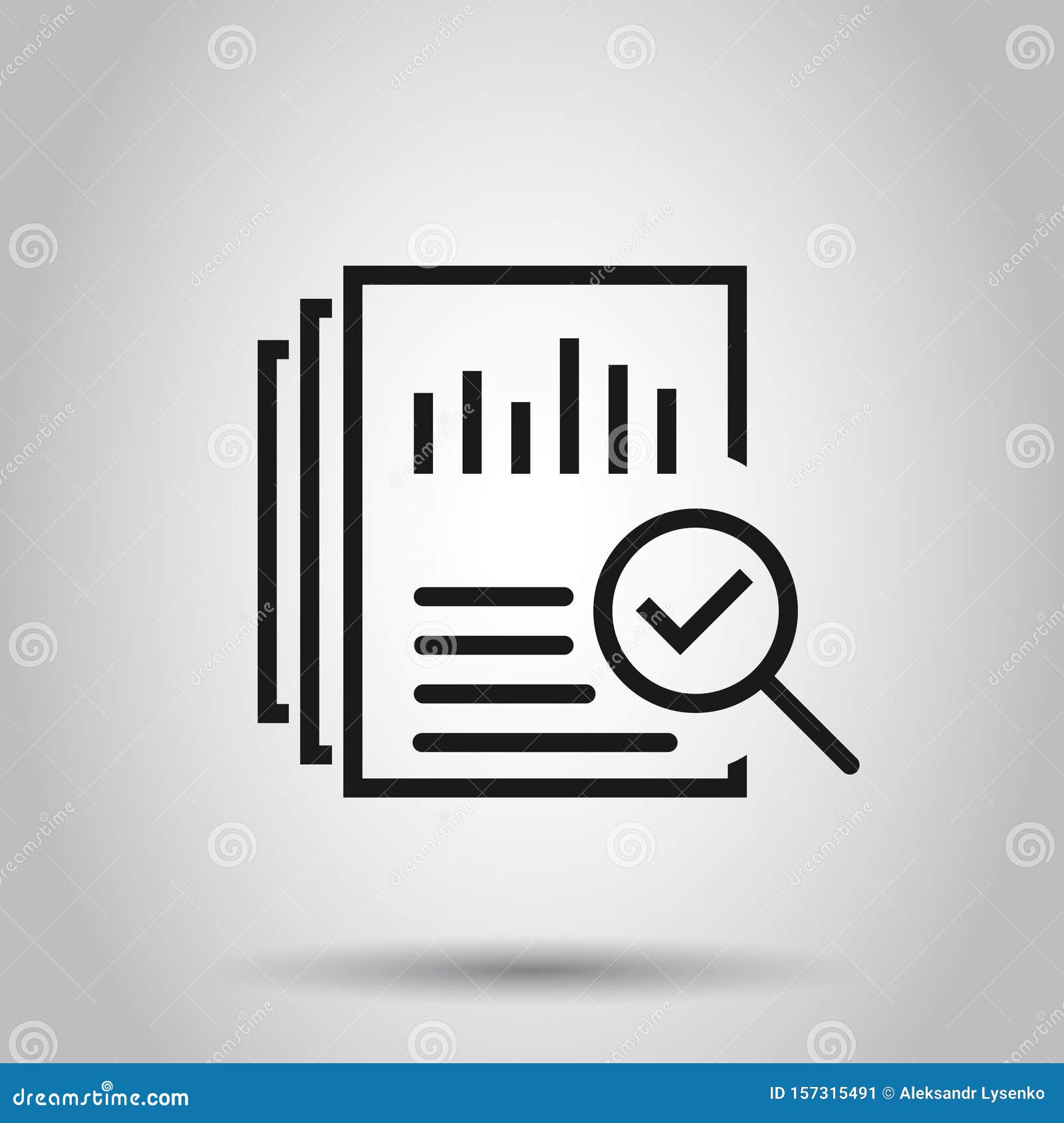 Audit Document Icon in Flat Style. Result Report Vector Illustration on ...