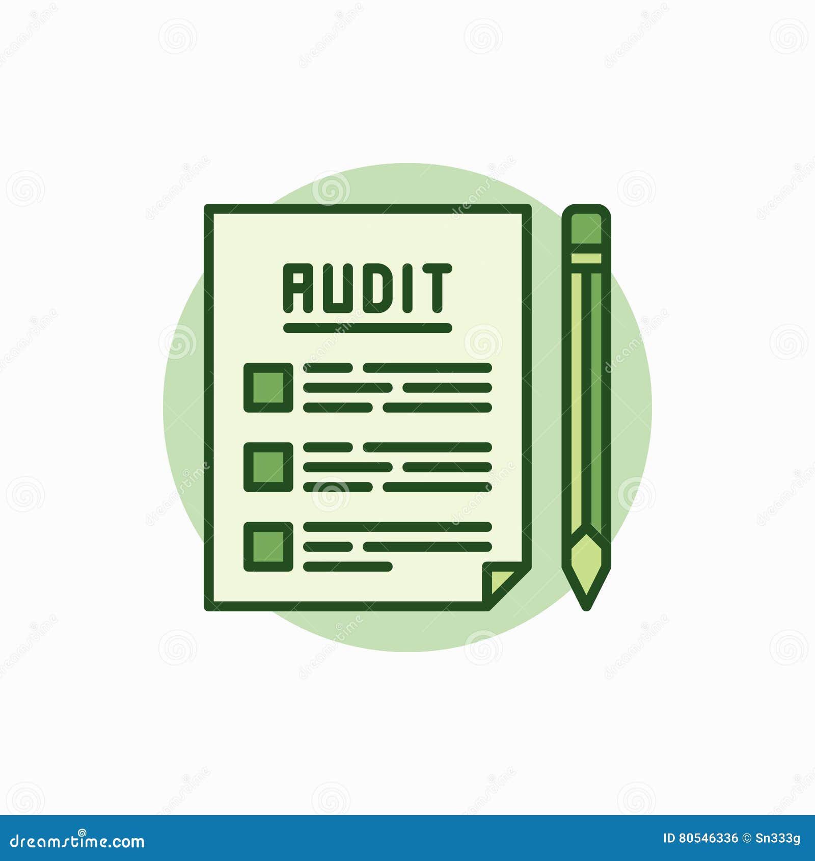 Audit documents green icon stock vector. Illustration of object - 80546336