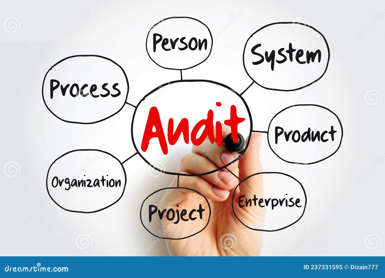 Audit Evaluation Area Mind Map Flowchart with Marker, Business Concept ...