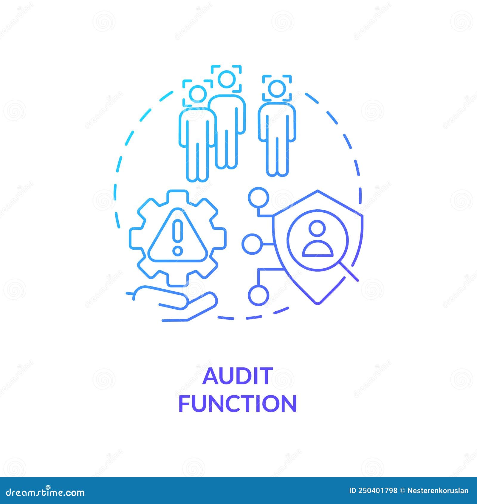 Audit Function Blue Gradient Concept Icon Stock Vector - Illustration ...