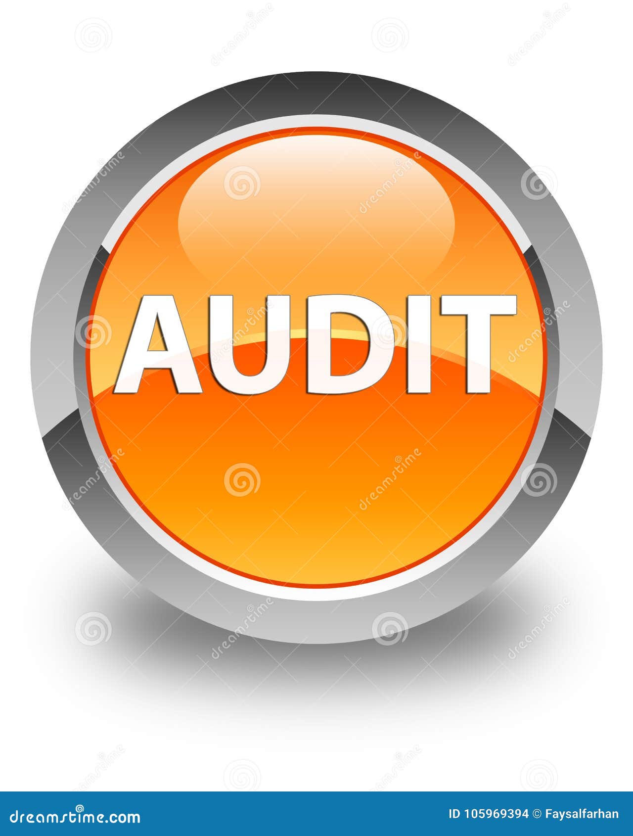 Audit Glossy Orange Round Button Stock Illustration - Illustration of ...