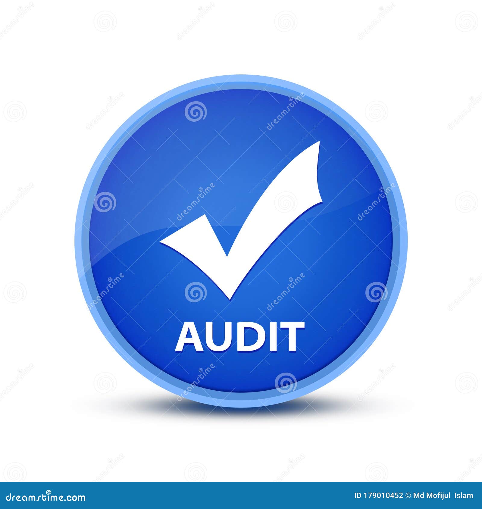 Audit Icon Isolated on Blue Round Button Abstract Button Abstract Stock ...