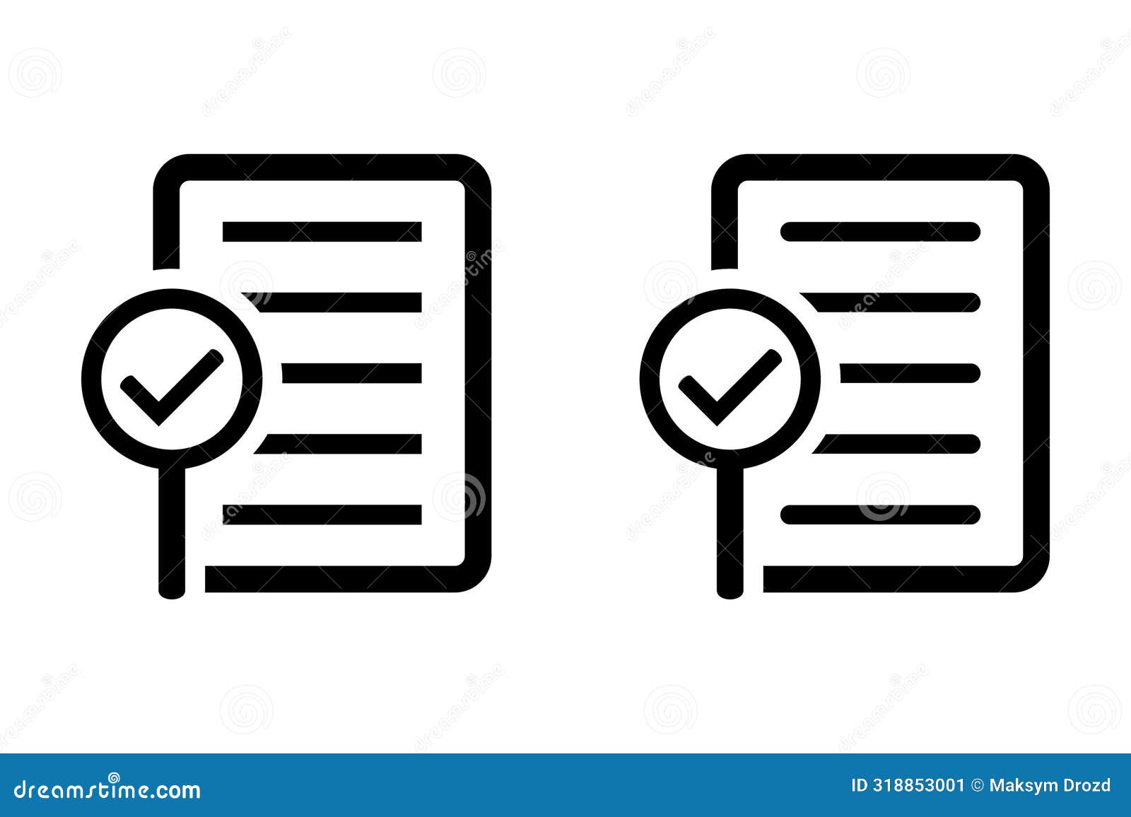 Audit Icon. Document Icon with Magnifying Glass and Check Mark. Stock ...