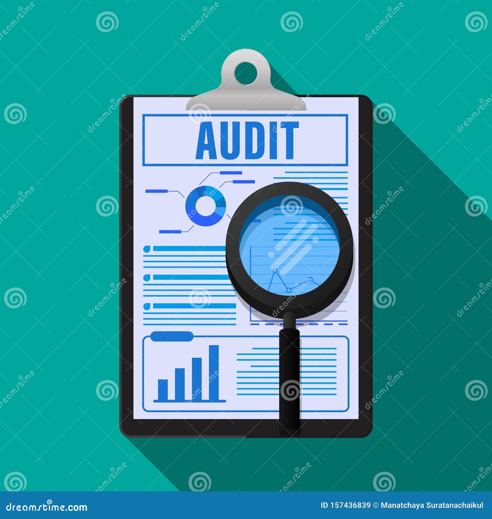 Audit Icon Vector Illustration. Stock Illustration - Illustration of ...