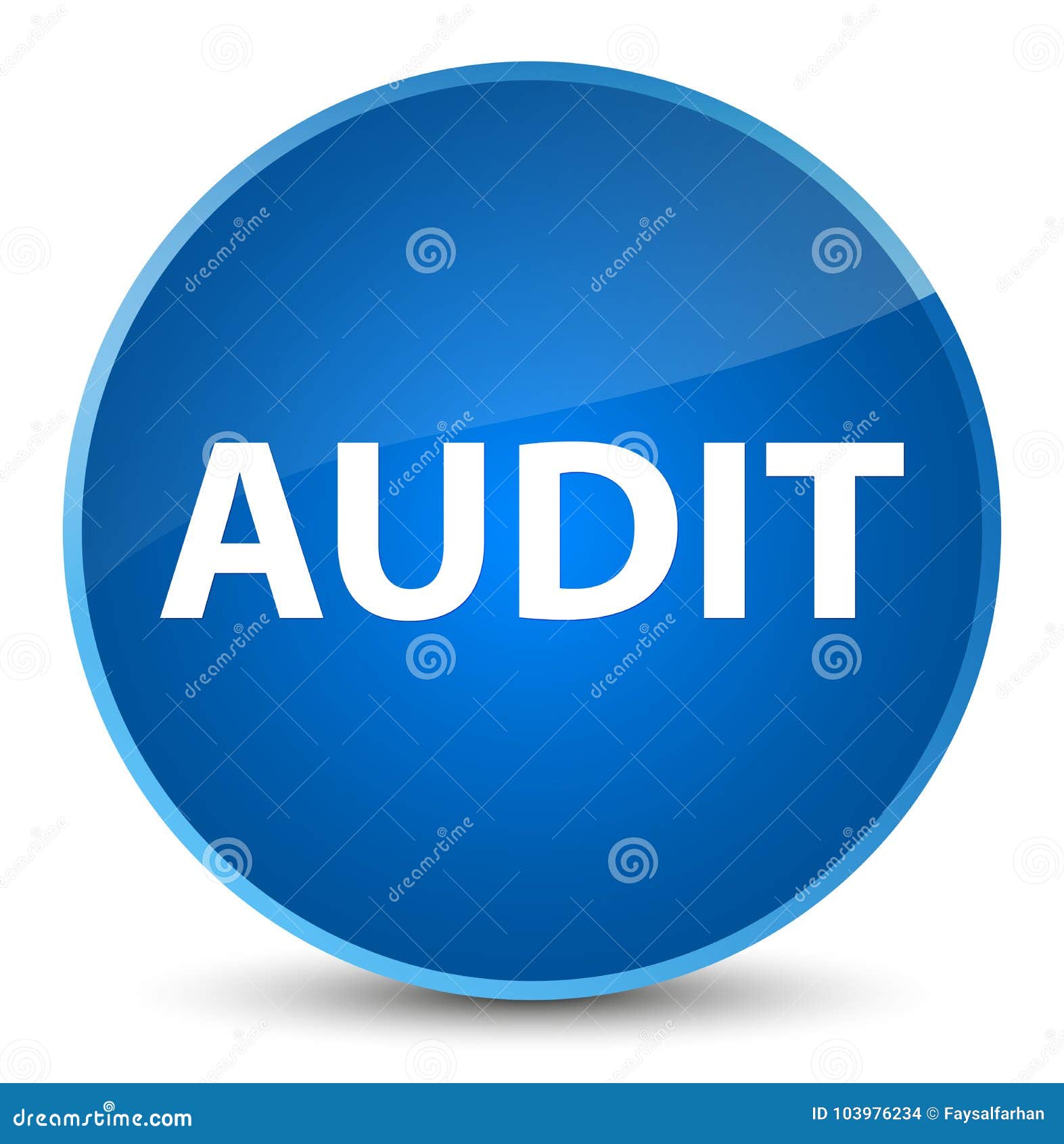Audit Elegant Blue Round Button Stock Illustration - Illustration of ...