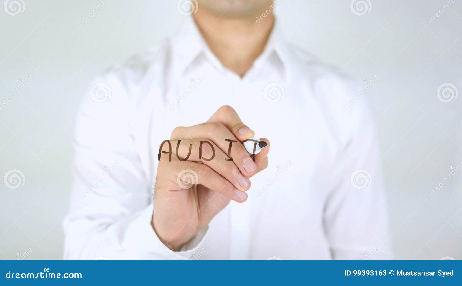 Audit, Man Writing on Glass, Handwritten Stock Image - Image of ...