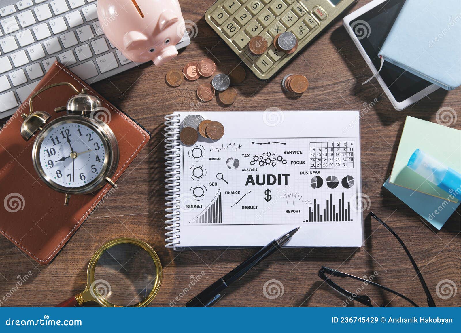 Audit on the Notepad with a Business Objects Stock Image - Image of ...