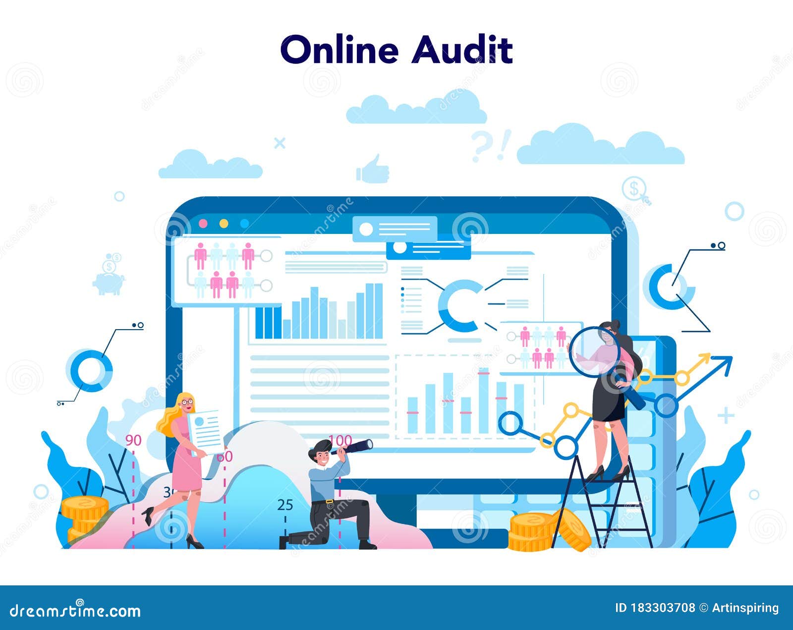 Audit Online Service or Platform. Online Business Operation Stock ...