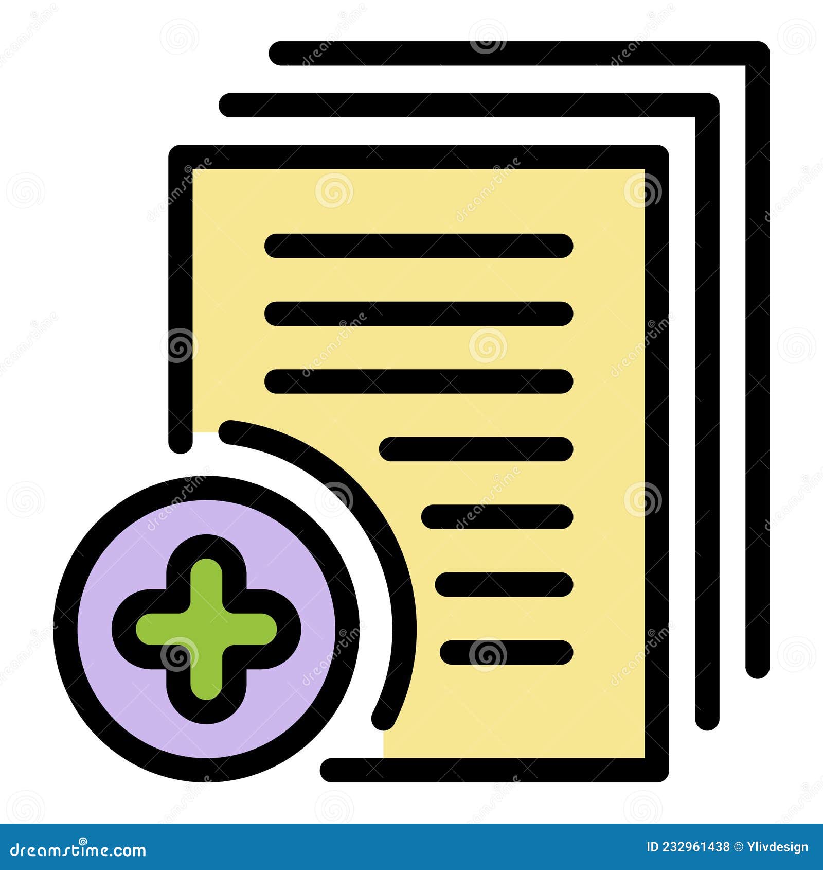 Audit Plus Papers Icon Color Outline Vector Stock Vector - Illustration ...