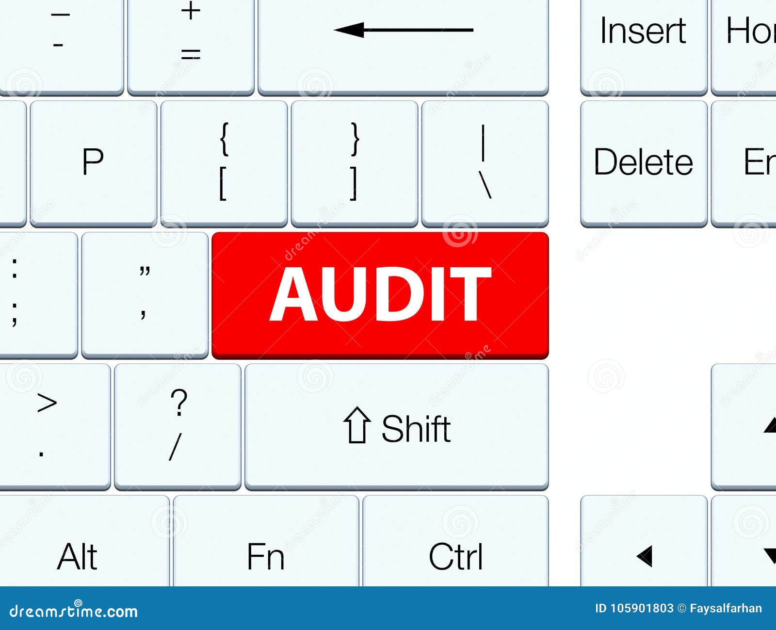 Audit Keyboard Shows Auditor Validation Or Inspection Royalty-Free ...