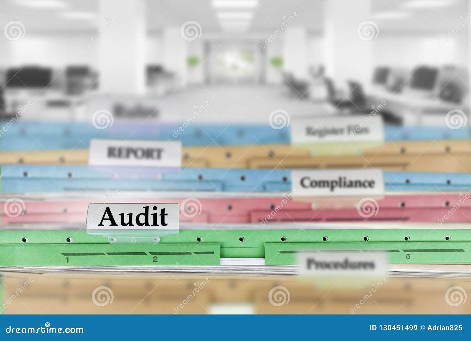 Audit Report Files and Other Documents at the Office Stock Image ...
