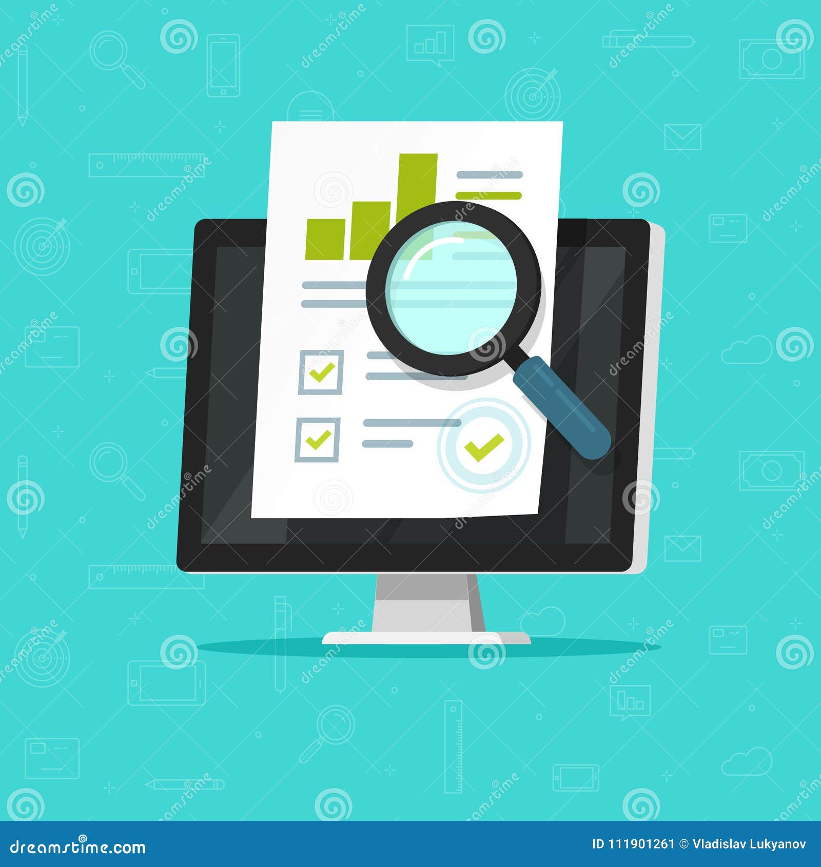 Audit Research on Computer Vector Illustration, Flat Cartoon Paper ... Audit Research on Computer Vector Illustration, Flat Cartoon Paper ...